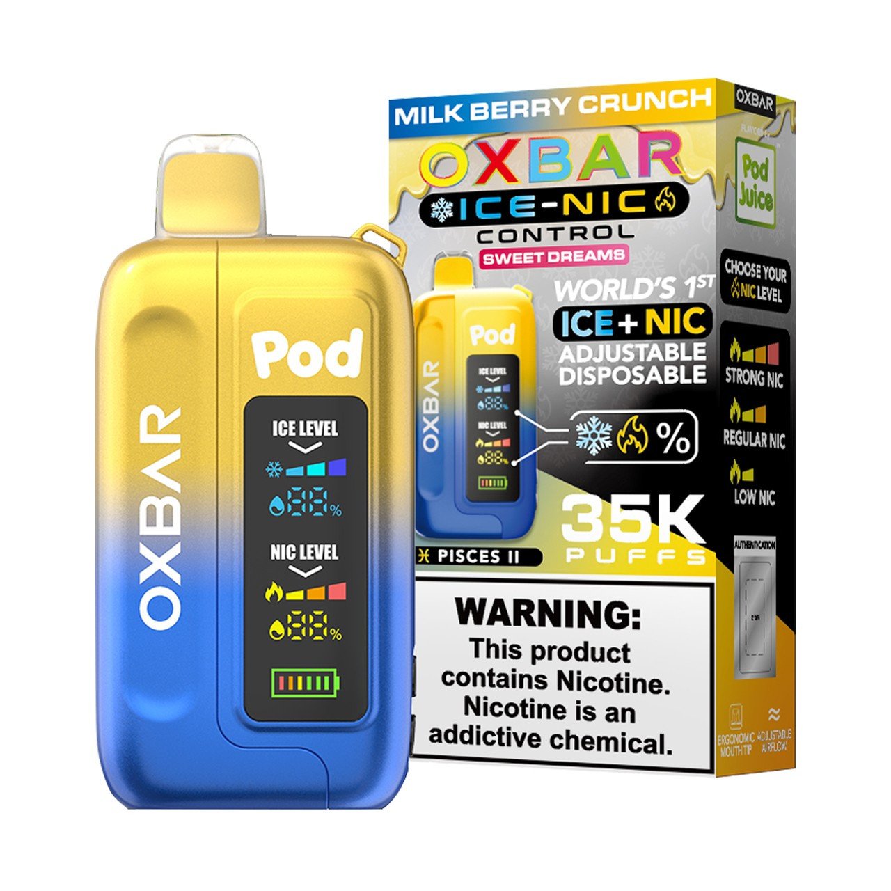 Milk Berry Crunch Oxbar Ice-Nic Control 35K | Oxbar Vapes